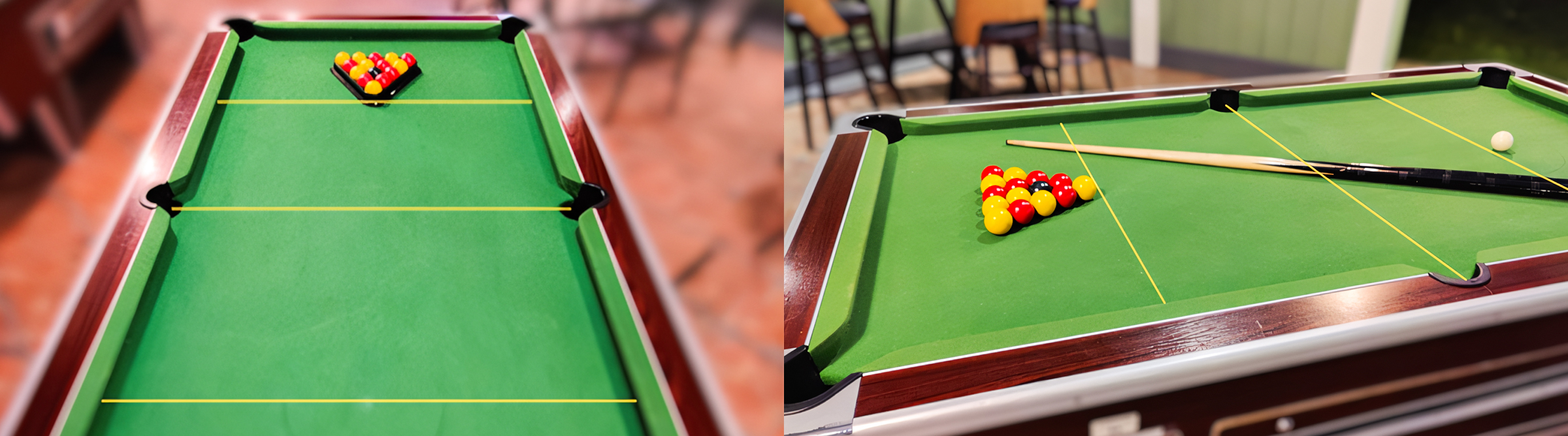 Placement de la bille blanche et du triangle au billard